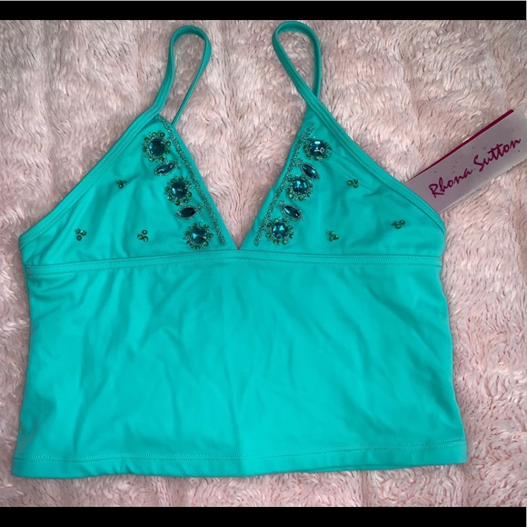 Rhona Sutton | Swim | Rhona Sutton Girls Jeweled Tankini Swimsuit Nwt ...